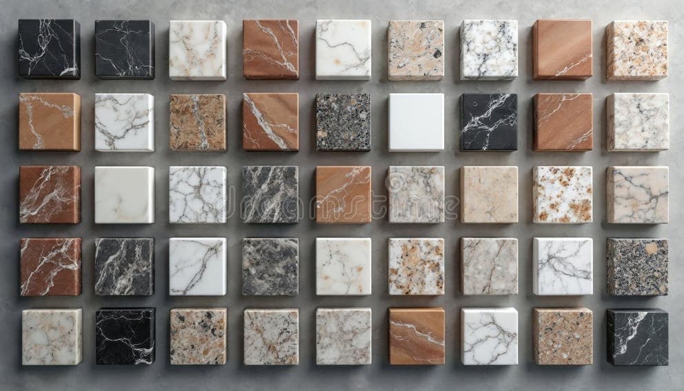 Array Samples Various Countertop Materials Like Marble Granite for ...