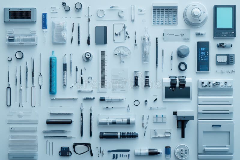 A Comprehensive Collection of Scientific Tools and Equipment Arranged ...