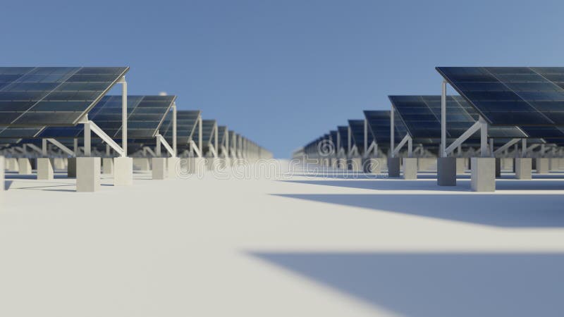 Array of Solar Energy Panels. Clean Energy, Modern Technology Concept ...