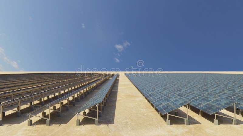Array of Solar Energy Panels. Clean Energy, Modern Technology Concept ...