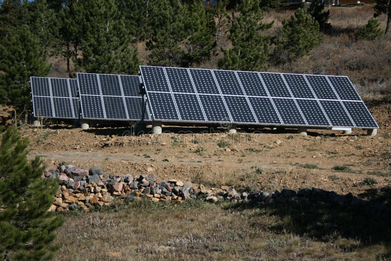 Array of solar panels stock photo. Image of countryside - 3818902