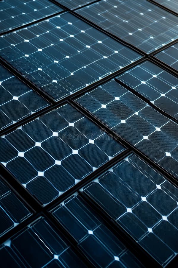 Array of Solar Panels Showing Renewable Energy Technology Details Stock ...