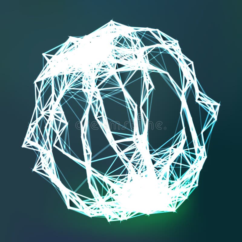 Array with Splash Particles. Dots Array and Lines. Digital Abstract ...