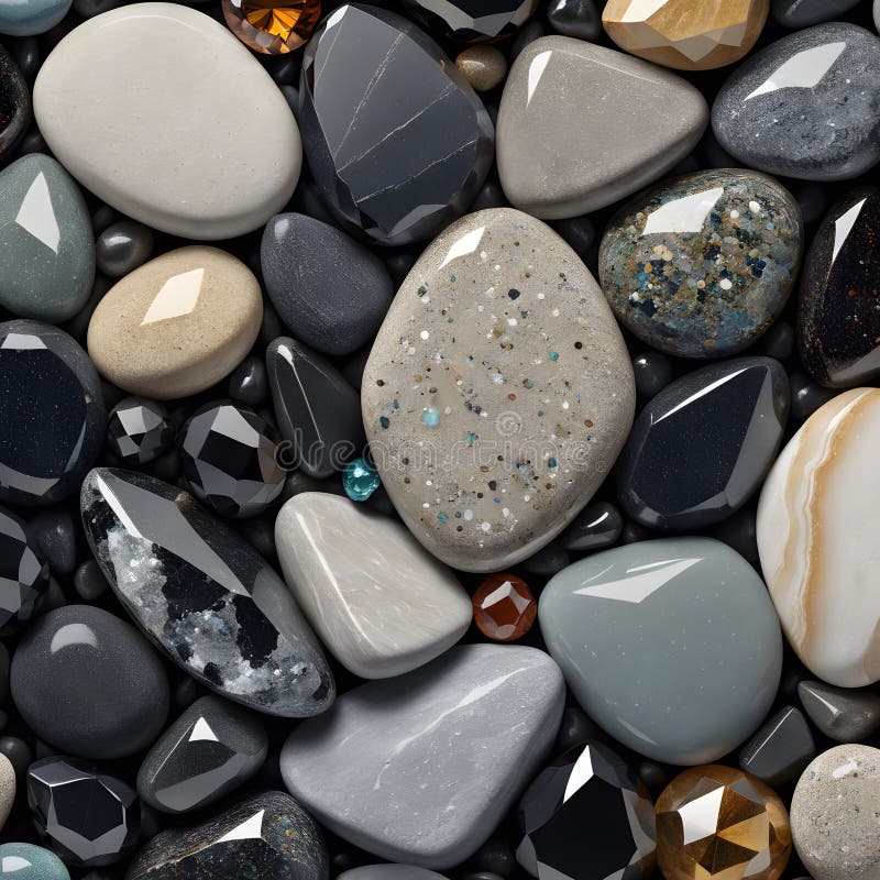 Array of Stones and Gemstones Stock Illustration - Illustration of ...