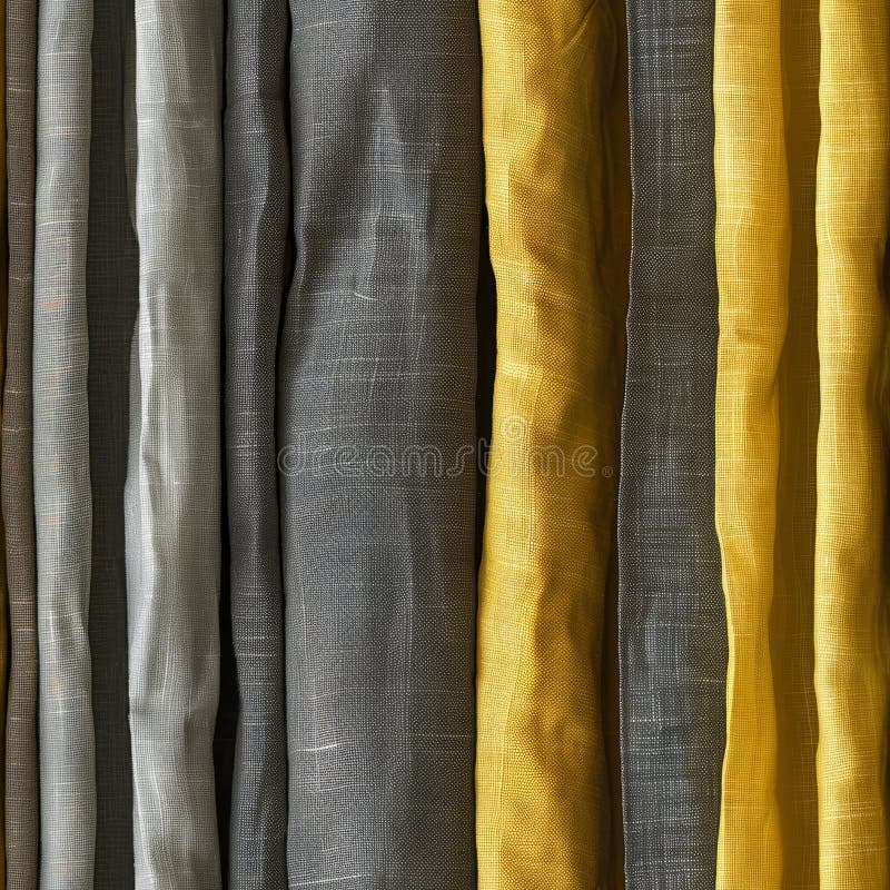 Array of Textured Fabric Types, Gray, Yellow, White Material Pattern ...