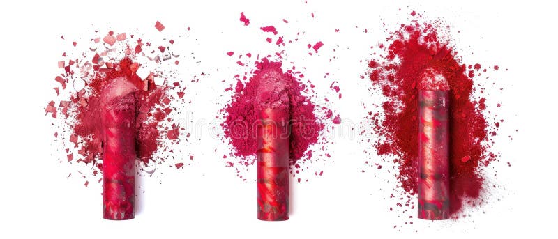 Array of Three Used Red Spray Cans on White Background Stock ...