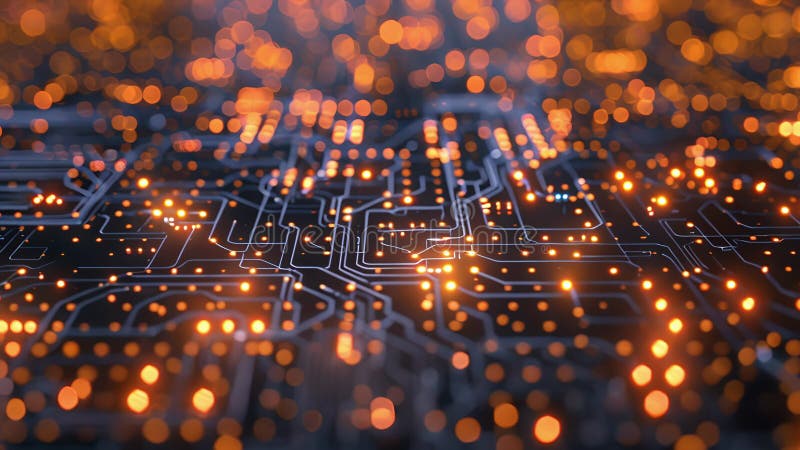 An Array of Tiny Glowing Dots Peppered Across a Circuit Board Creating a Mesmerizing Pattern ...