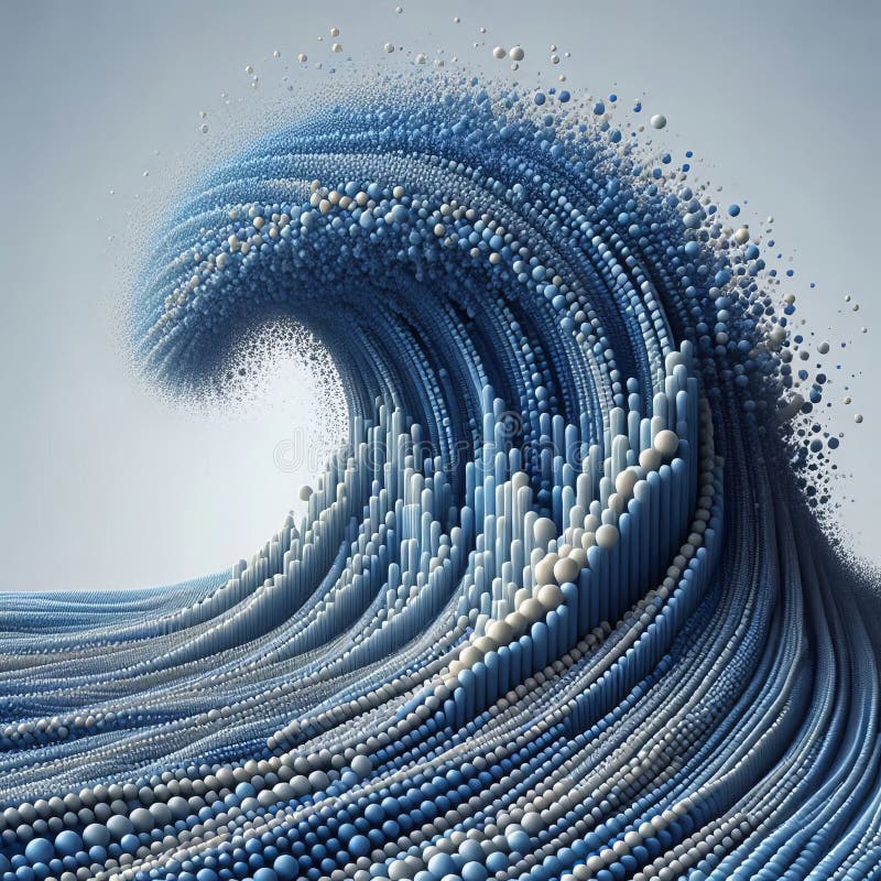 An Array of Tiny Waves Arranged in a Cascading Motion, Like a W Stock Photo - Image of waterfall ...