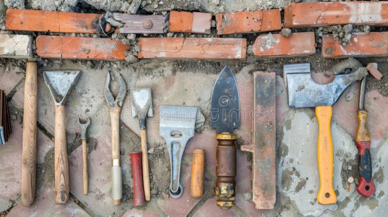 An Array of Tools Laid Out Ready for Use As the Masons Continue Their ...