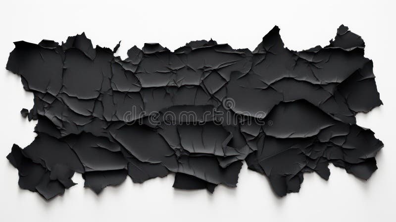 An Array of Torn Black Paper Pieces Arranged Horizontally, Creating a Unique Texture. this Image ...