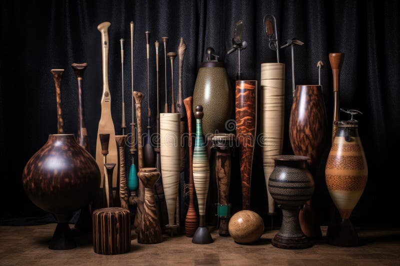 An Array of Unique Handcrafted Percussion Instruments Stock ...