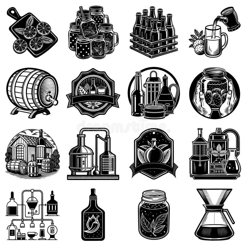 Array of Various Beer Logos Stock Vector - Illustration of emblem ...