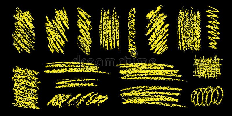 An Array of Various Yellow Sketch Brushes Displayed Against a ...