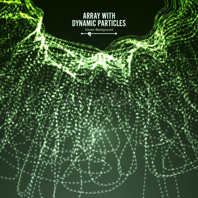 Array Vector with Splash Emitted Particles. Round Dots Array and Lines ...