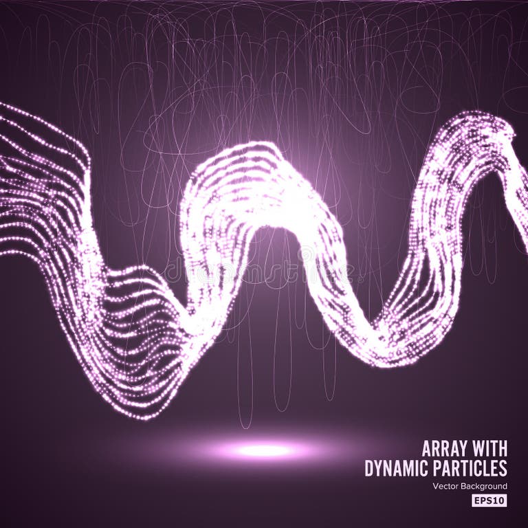 Array Vector with Splash Emitted Particles. Round Dots and Lines ...