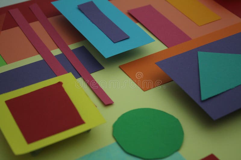 Array of Vibrant Colored Sheets of Paper Layered in an Organized Way ...