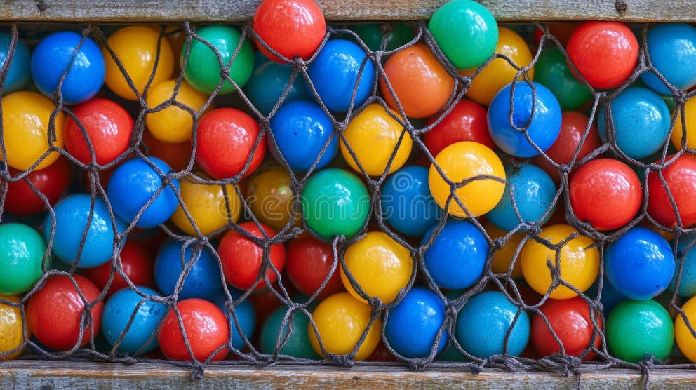 An Array of Vibrant, Multicolored Plastic Balls in Various Sizes ...