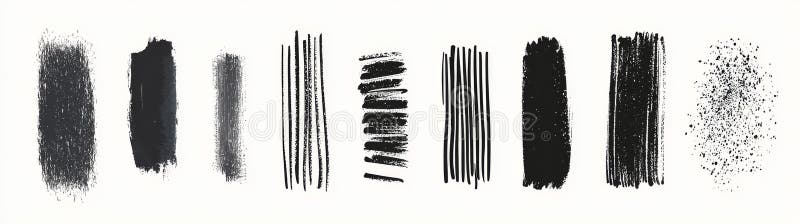 Array of Wavy Horizontal Lines. Hand-drawn Marker Border Set and ...