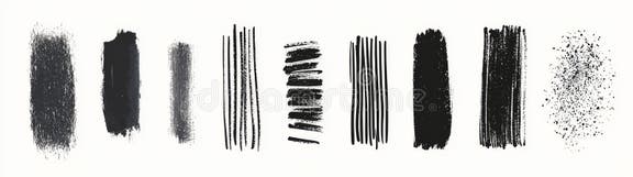 Array of Wavy Horizontal Lines. Hand-drawn Marker Border Set and ...