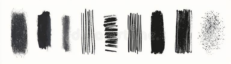Array of Wavy Horizontal Lines. Hand-drawn Marker Border Set and ...