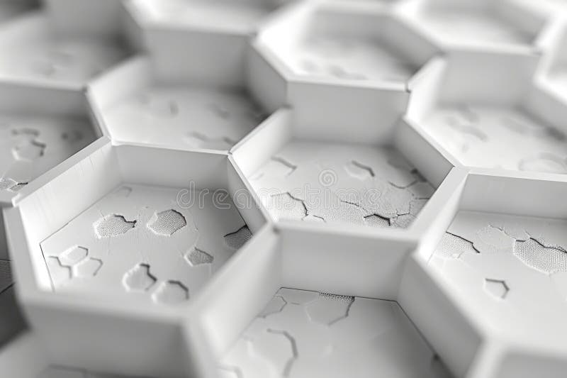 Array of White Hexagonals with Holes Stock Illustration - Illustration ...