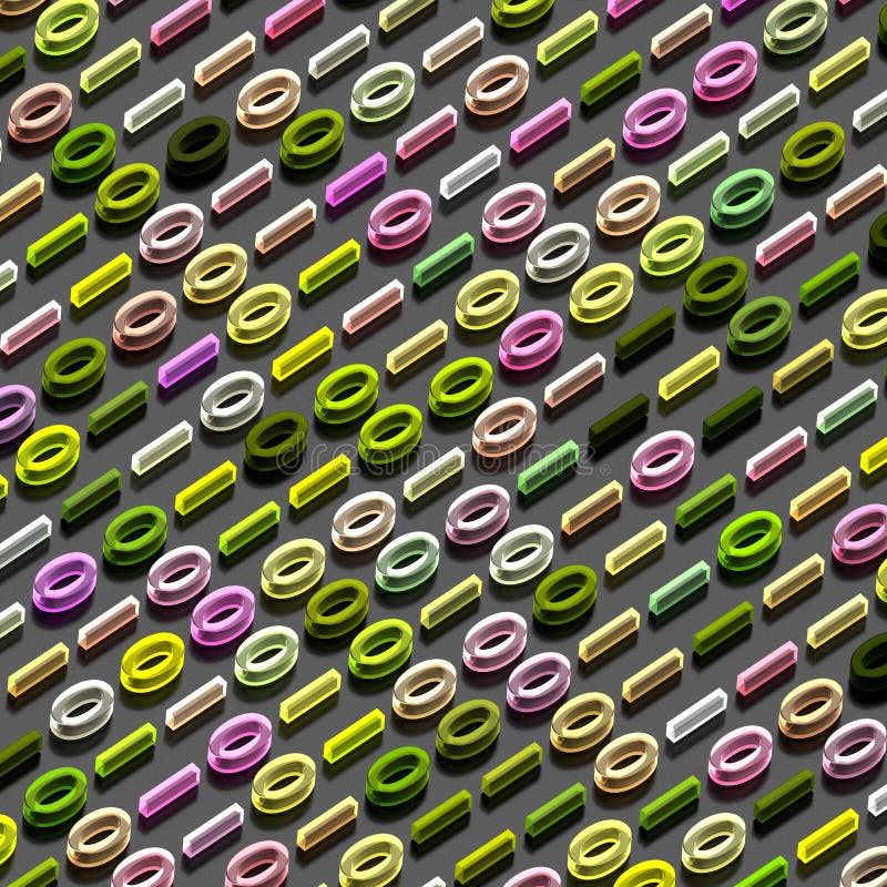 Arrays of Colored Bits in Glass Material Stock Illustration ...