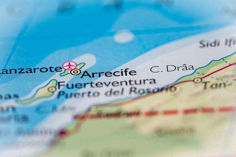 Arrecife, Spain Highlighted on a World Map Stock Image - Image of world ...