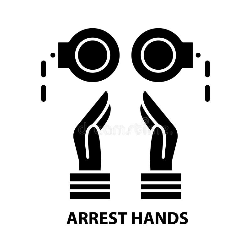 Arrest Black Icon Concept. Arrest Flat Vector Symbol, Sign ...
