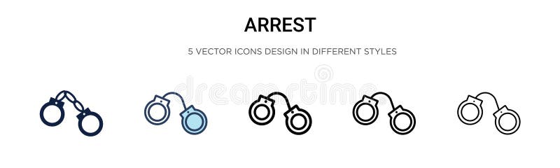Arrest Icon in Filled, Thin Line, Outline and Stroke Style. Vector ...