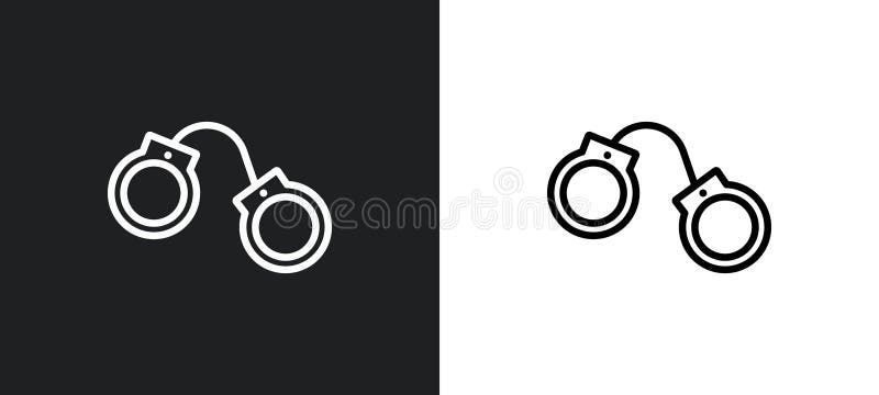 Arrest Outline Icon in White and Black Colors. Arrest Flat Vector Icon ...
