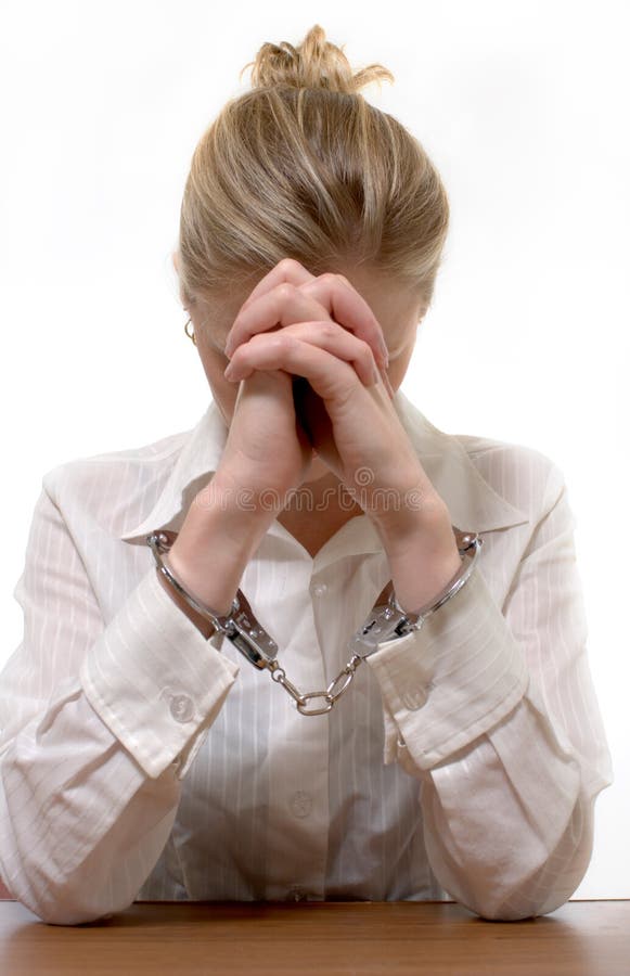 Mujer Atada Que Mira Para Arriba Imagen de archivo - Imagen de ...