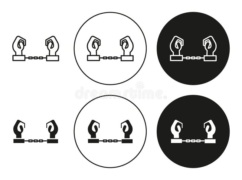 Arrested Flat Editable Icon Mark Set. Arrested Illustration Vector with Thin Stroke Stock Vector ...