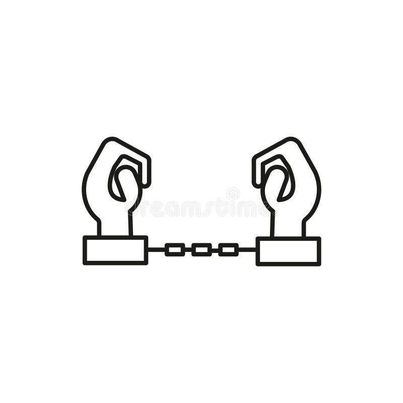 Arrested Icon Flat Line Symbol Set Stock Vector - Illustration of icon ...