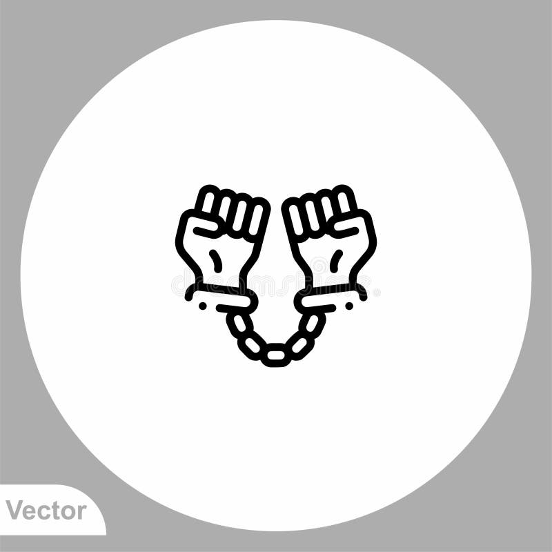 Arrested Vector Icon Sign Symbol Stock Vector - Illustration of arrest ...