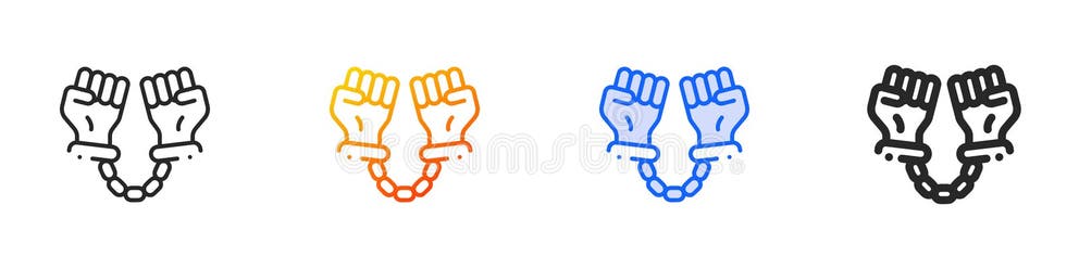 Arrested Icon.Thin Linear, Gradient, Blue Stroke and Bold Style Design ...