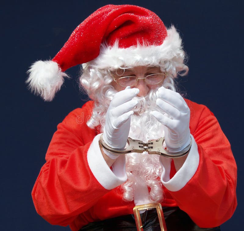 Santa Claus Making Rude Gesture To Camera Stock Photo - Image of dress ...