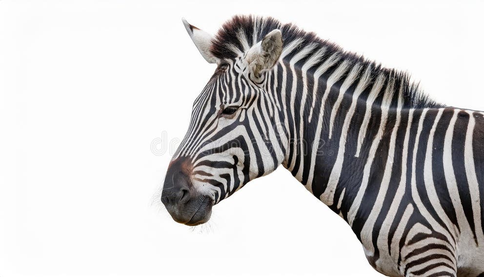 Isolated Grevys Zebra in Pure White Background Majestic BlackandWhite ...
