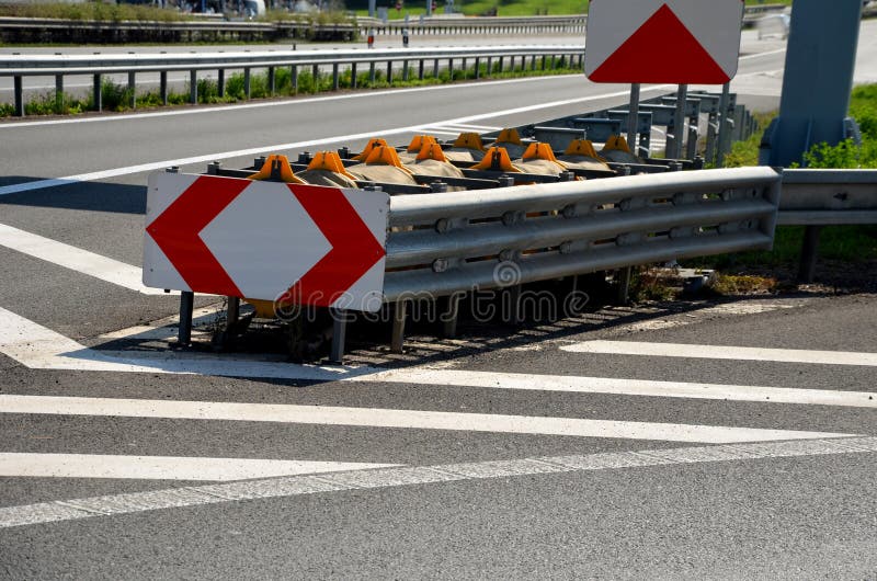 Arresting System Made of Steel Construction Stops Vehicles in a Stock ...