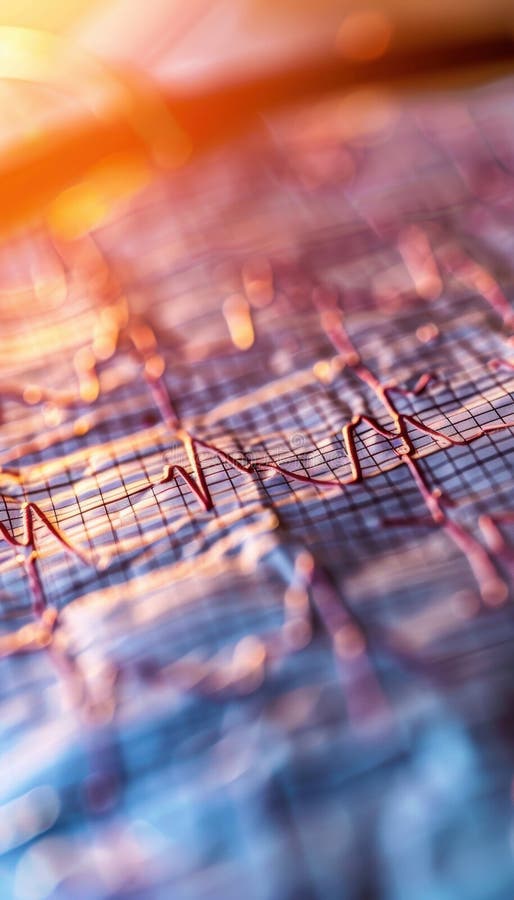 Arrhythmia ECG Graph Close-Up for Medical Analysis and Study Material ...