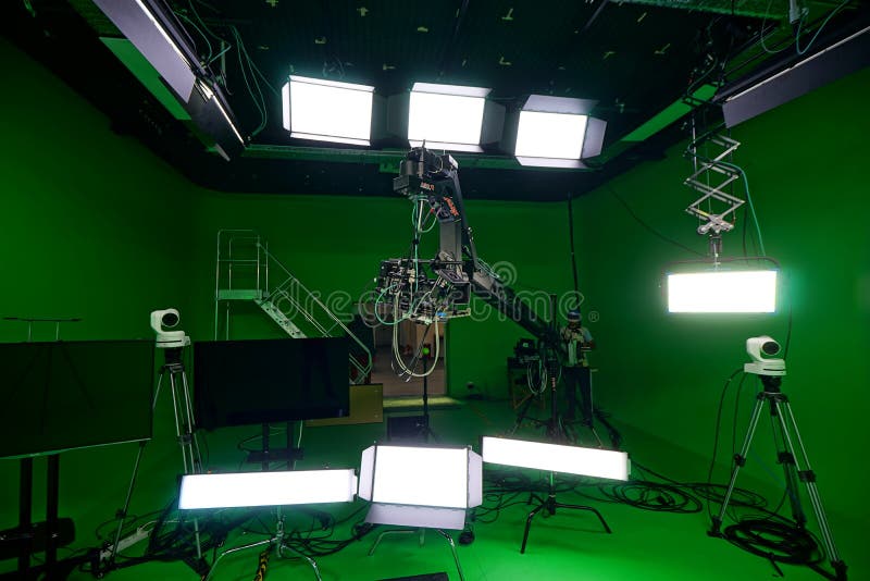 Arri Lights in Green Screen Studio for Virtual Production and Vfx Stock ...