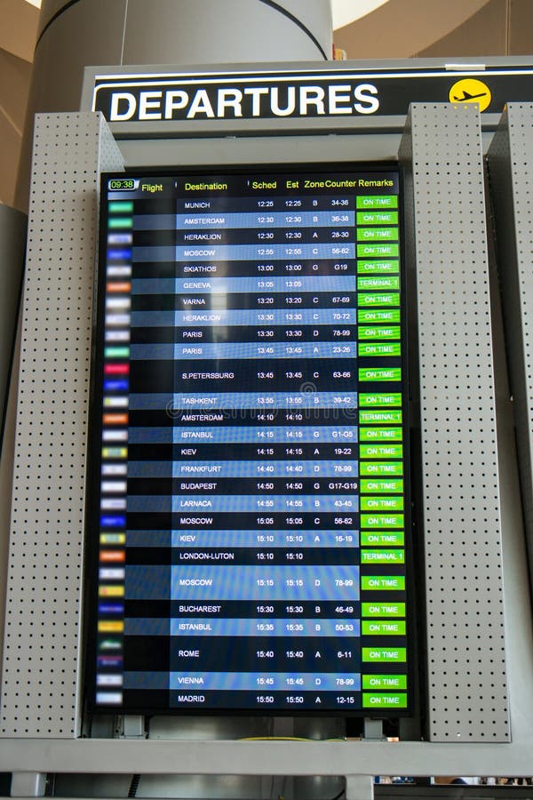 Arrival and Departures on Information Board Stock Image - Image of ...