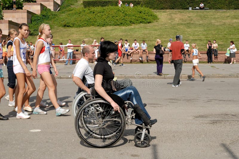 Arrival Of Invalids On Wheelchair. Editorial Photo - Image of hand ...
