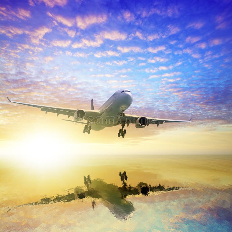 Arrival stock photo. Image of sunset, plane, vibrant - 43182544