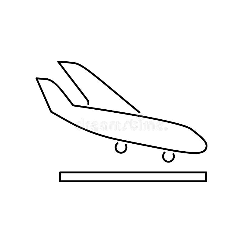 Arrival Landing Plane Icon Simple Flat Vector Illustration Stock Vector ...