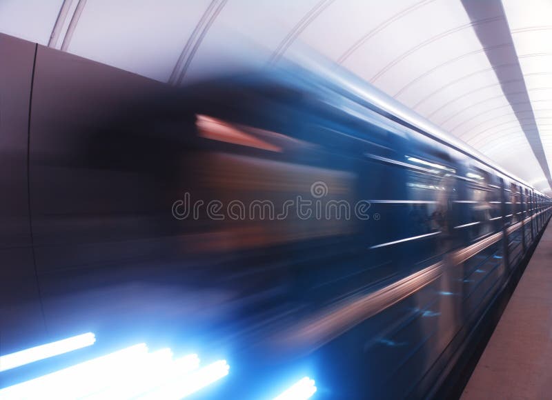 Arrival of Moscow Metro Train Background Stock Photo - Image of element ...