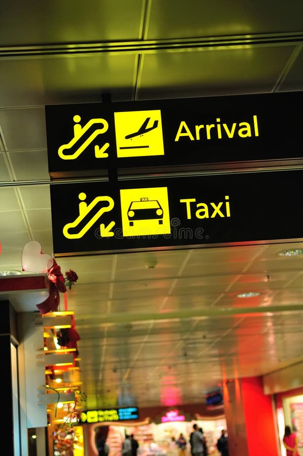 Airport signs - taxi stock image. Image of symbolic, asia - 6922473