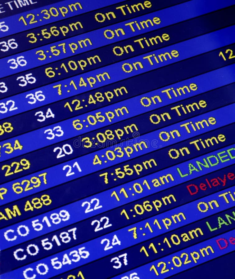 Arrival Times At An Airline Counter Stock Image - Image of travel ...