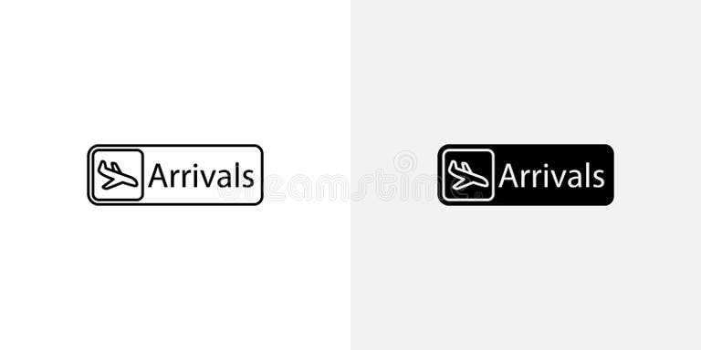 Arrival vecor icon set stock vector. Illustration of aircraft - 340375461