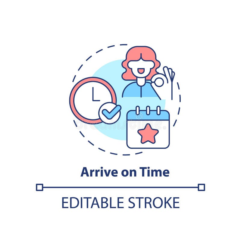 Arrive On Time Concept Icon Stock Vector Illustration Of Planning Corporate 256033459