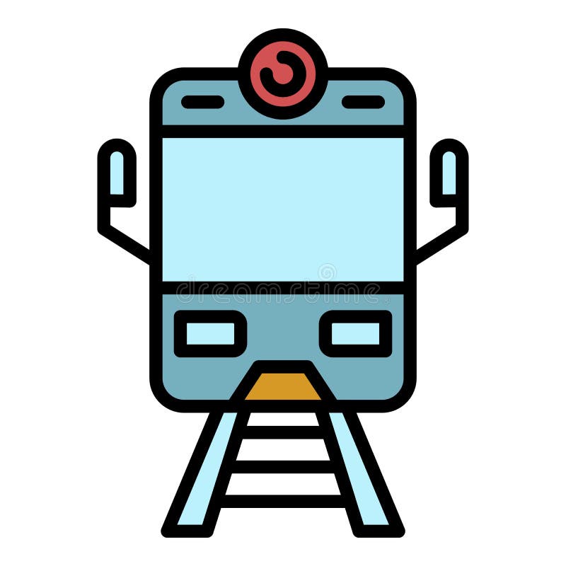 Arriving Train Front View Icon Color Outline Vector Stock Vector ...